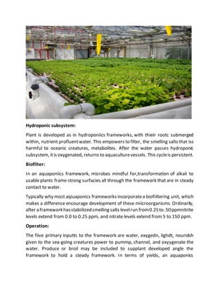 aquaponics production soilless cultures components,diseases,pests ...