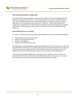 Concourse Financial Software Suite | PDF