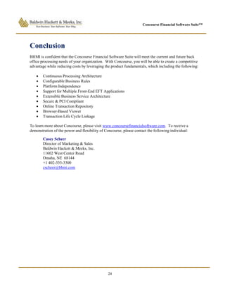 Concourse Financial Software Suite | PDF