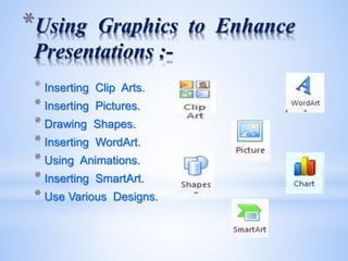 Adding graphics to the presentation | PPTX | Desktop Publishing | Computer Software and Applications