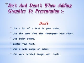 Adding graphics to the presentation | PPTX