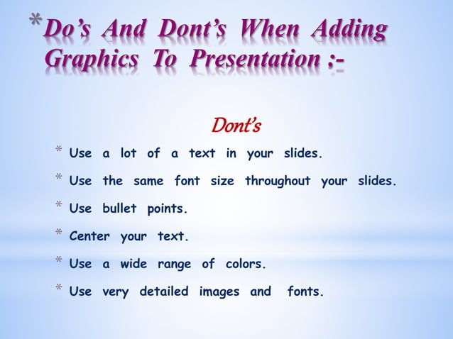 Adding graphics to the presentation | PPT