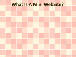 What Is A Mini WebSite? | PPT