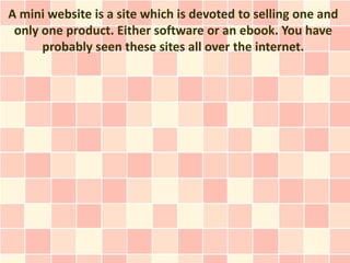 What Is A Mini WebSite? | PPT