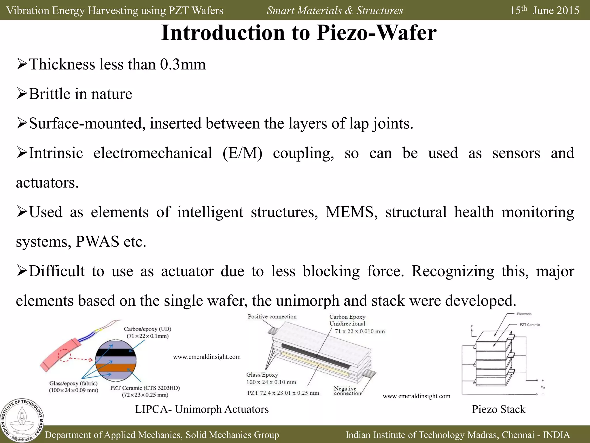 smart materials structures & Vibration Energy Harvesting using PZT ...