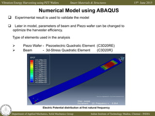 smart materials structures & Vibration Energy Harvesting using PZT ...