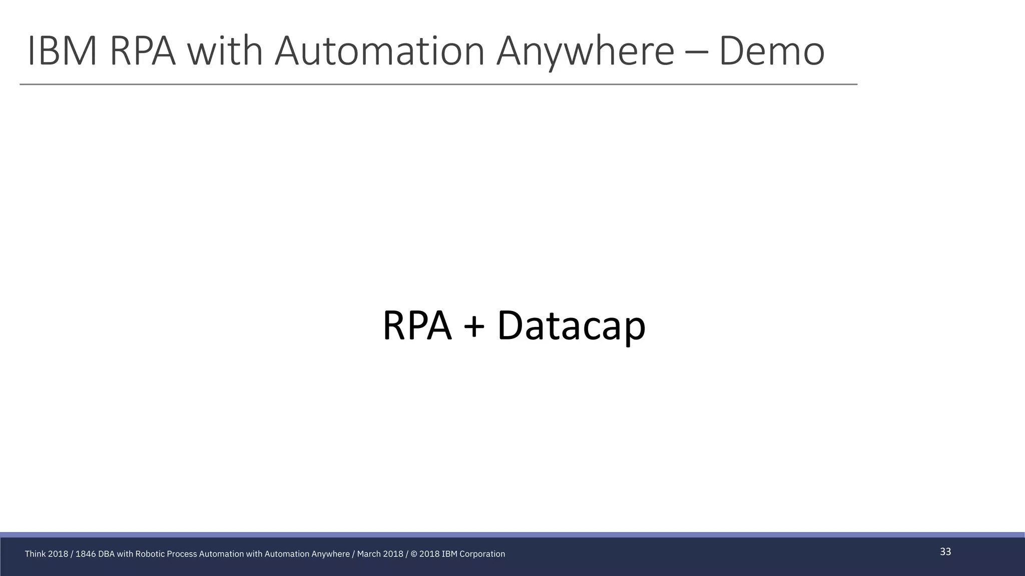 1846 Business Automation with IBM Robotic Process Automation (RPA) | PDF