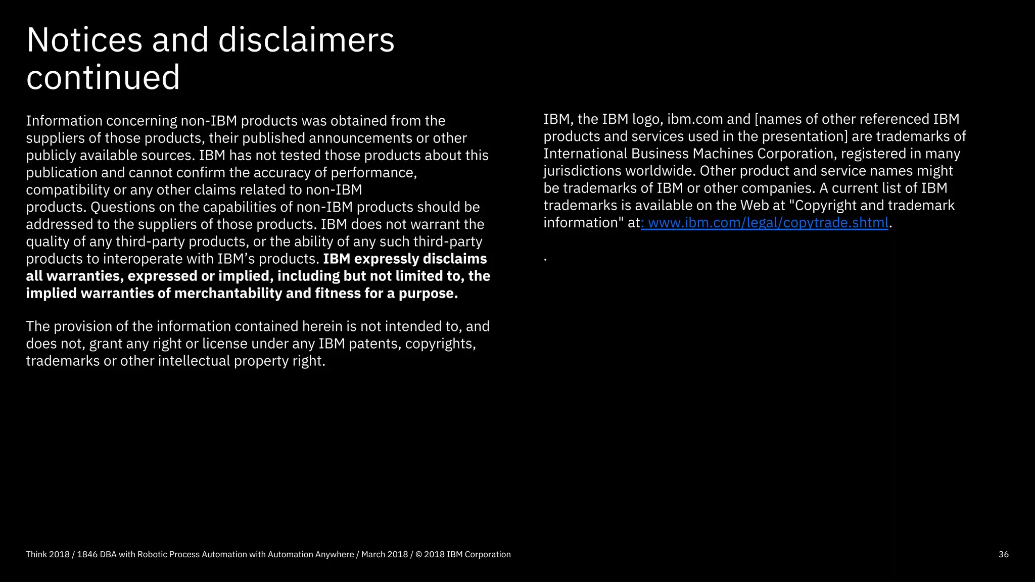 1846 Business Automation with IBM Robotic Process Automation (RPA) | PDF