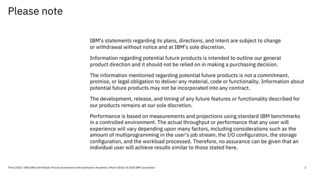 1846 Business Automation With Ibm Robotic Process Automation Rpa Pdf Robotics Technology