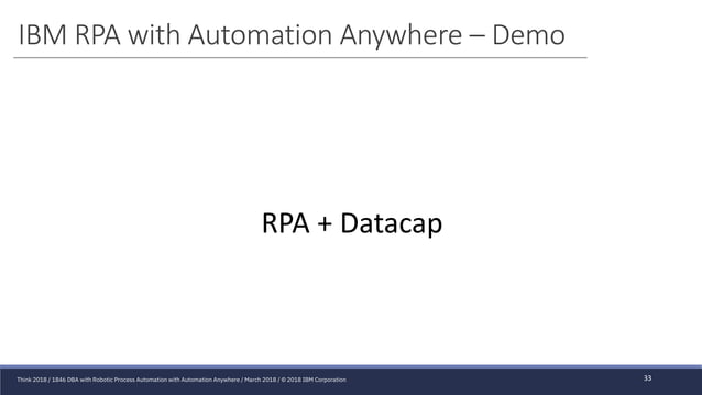1846 Business Automation with IBM Robotic Process Automation (RPA ...