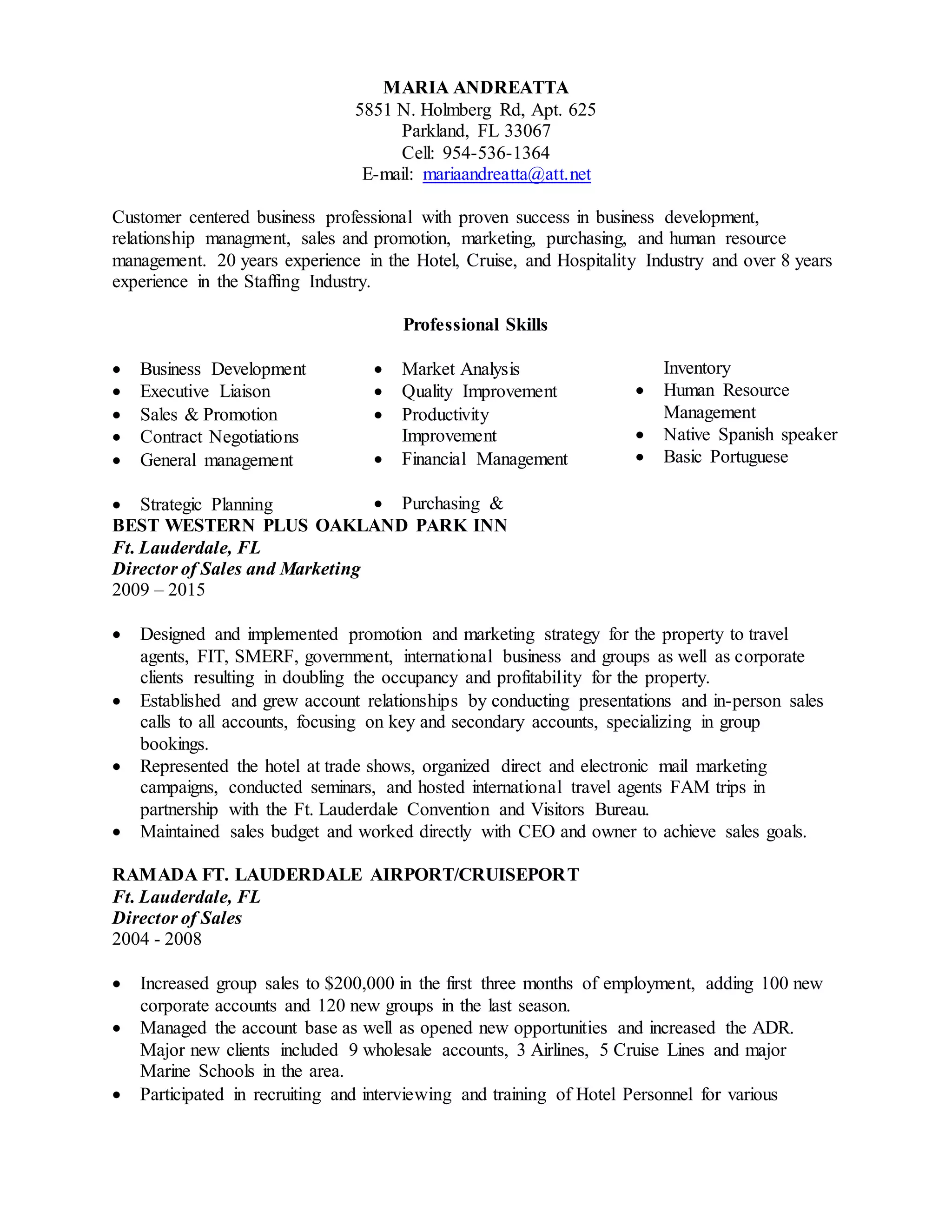 MARIA ANDREATTA RESUME (ROSIE) | PDF