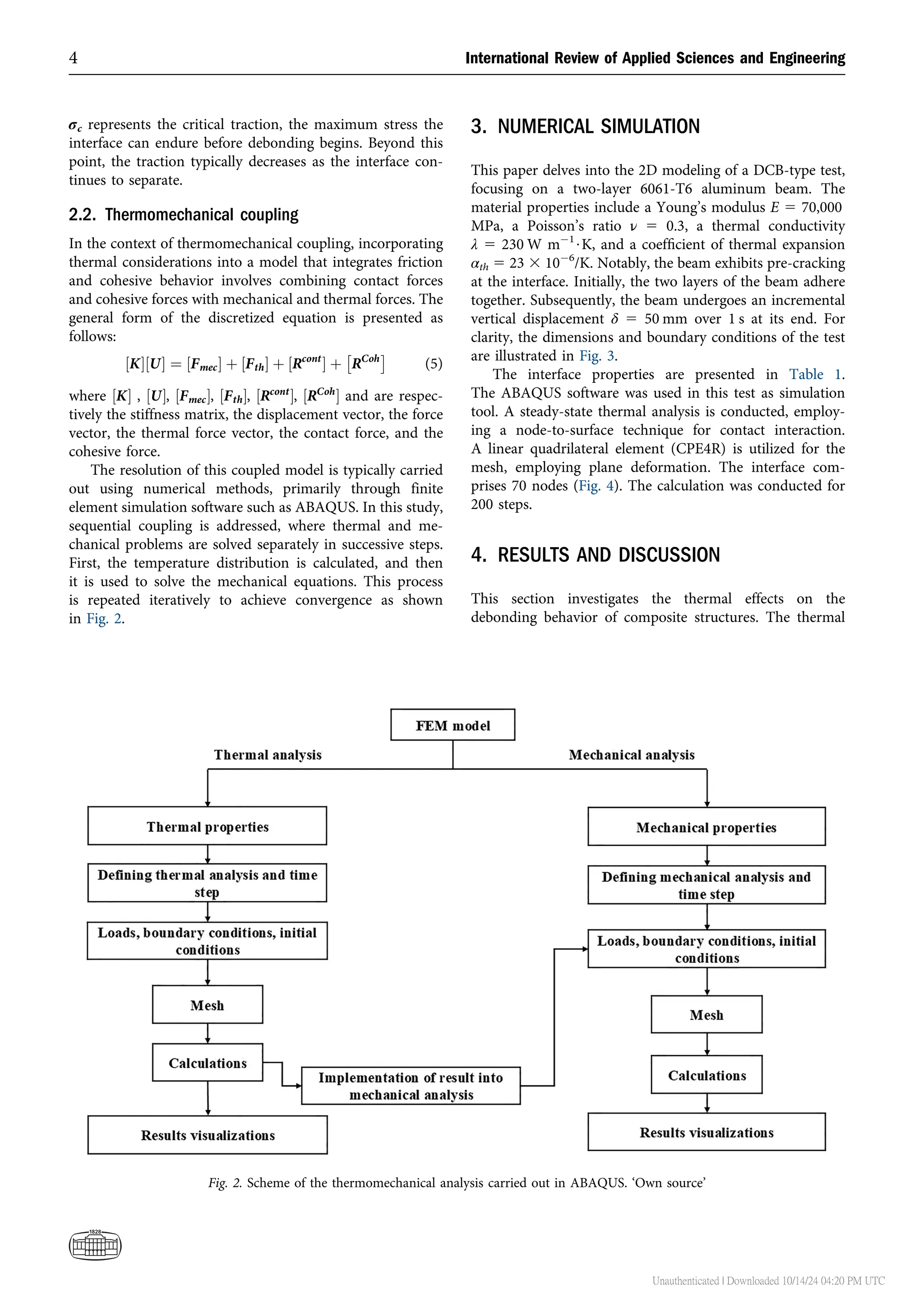 Numerical investigation of thermal influence on debonding behavior in composite structures ...