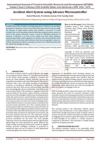 Accident Alert System using Advance Microcontroller | PDF