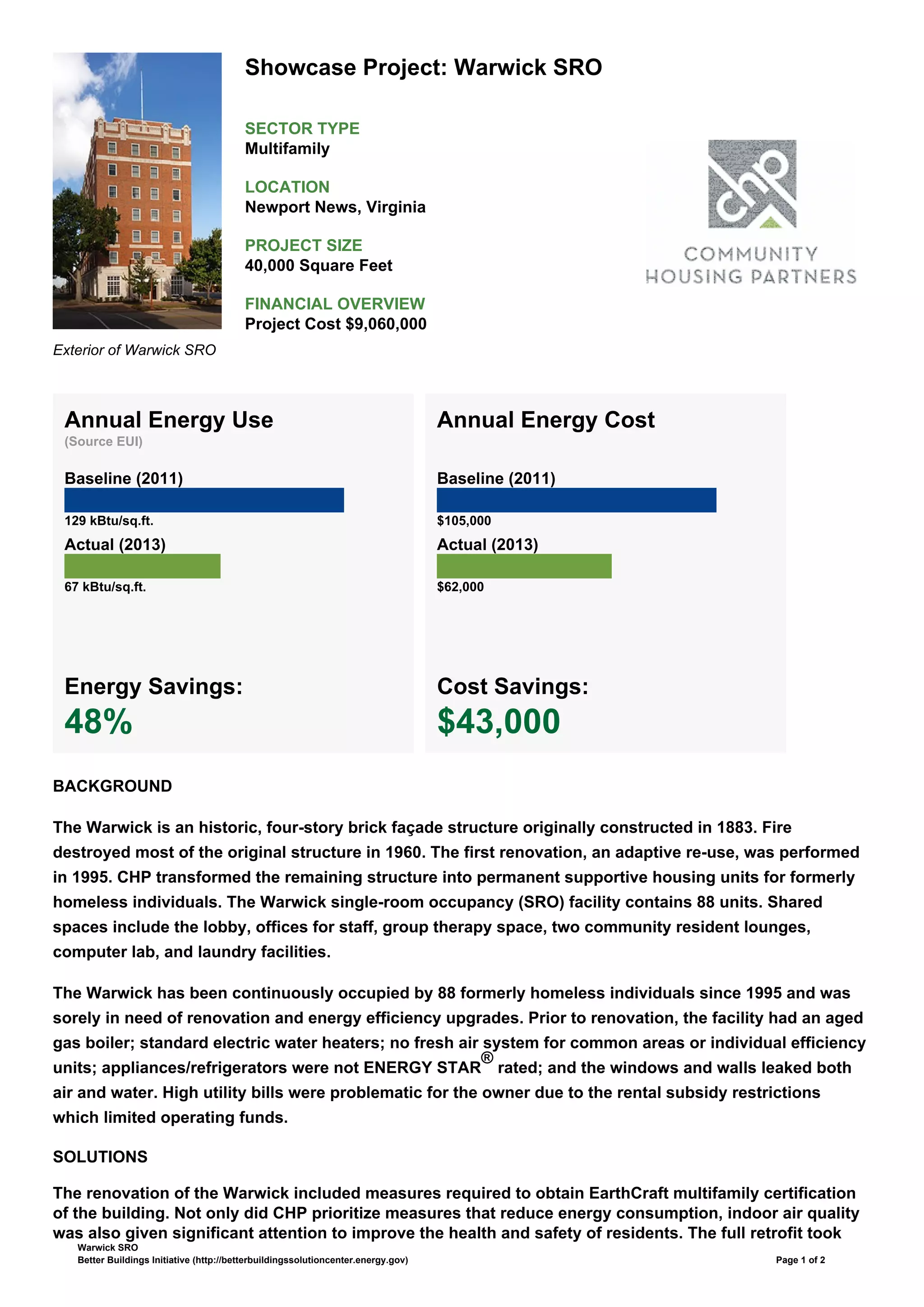 DOE Case Study - Warwick SRO | PDF