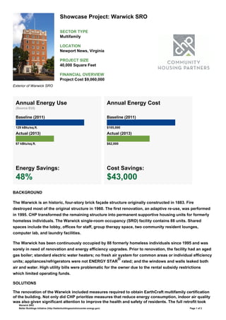 DOE Case Study - Warwick SRO | PDF