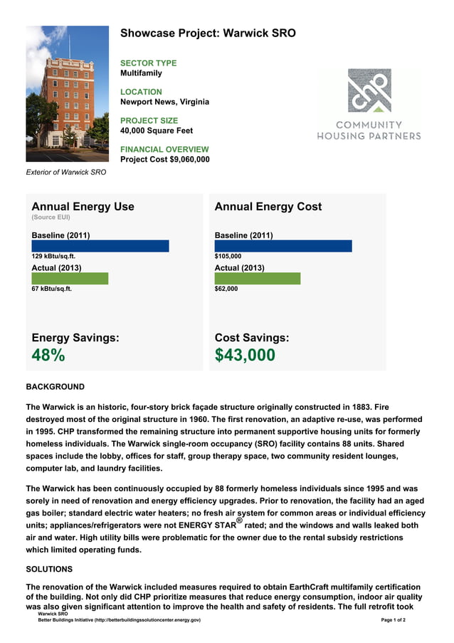 DOE Case Study - Warwick SRO | PDF