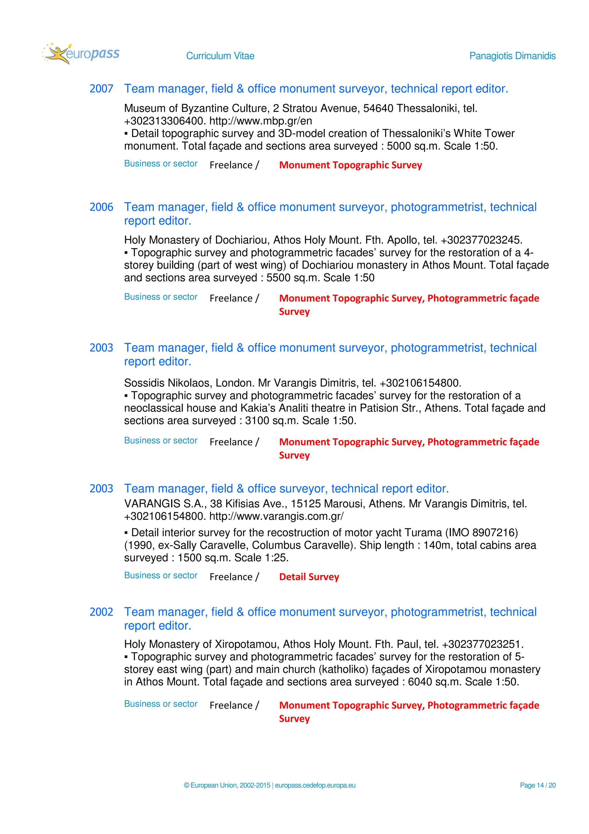 CV DIMANIDIS EUROPASS | PDF