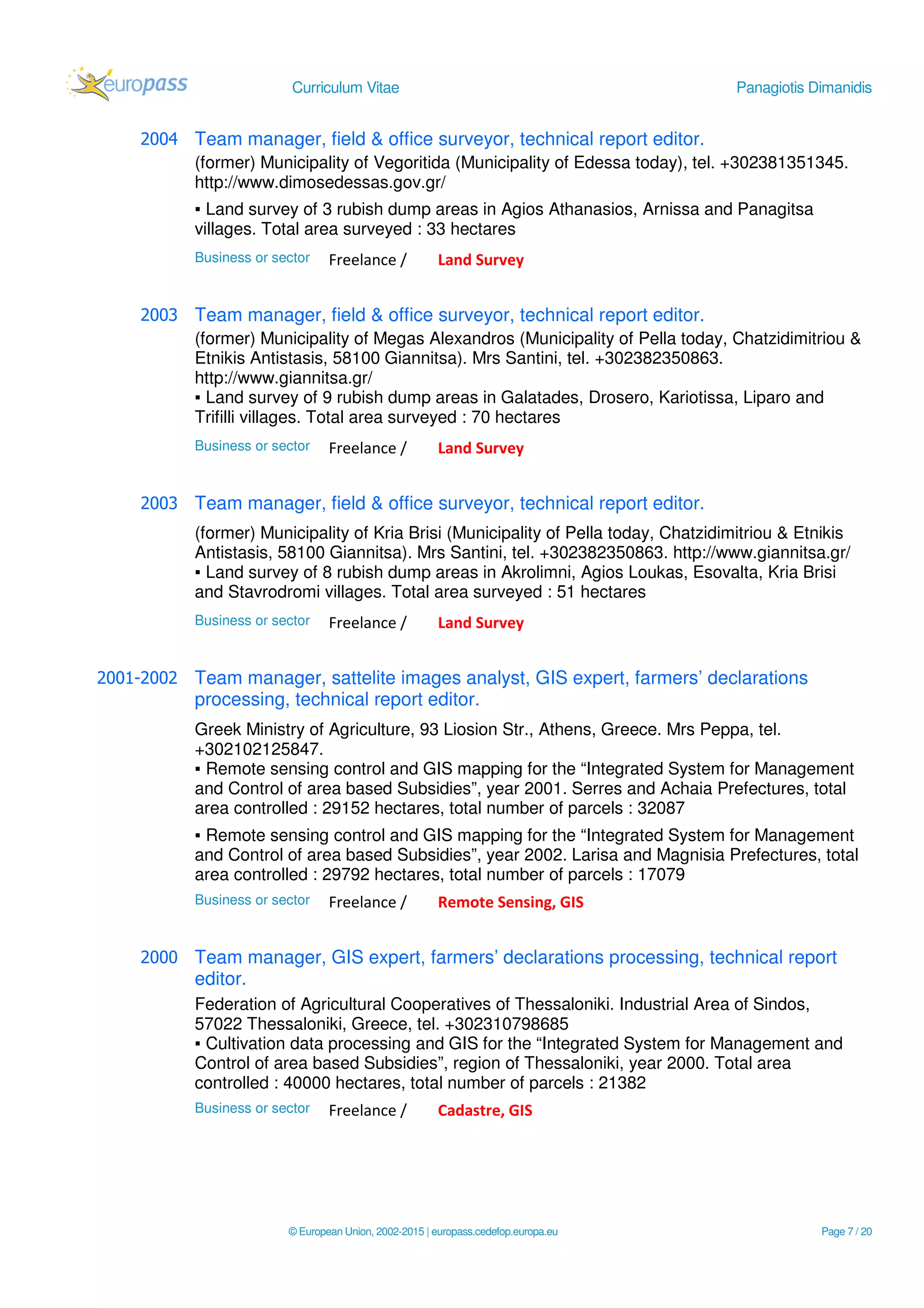 CV DIMANIDIS EUROPASS | PDF