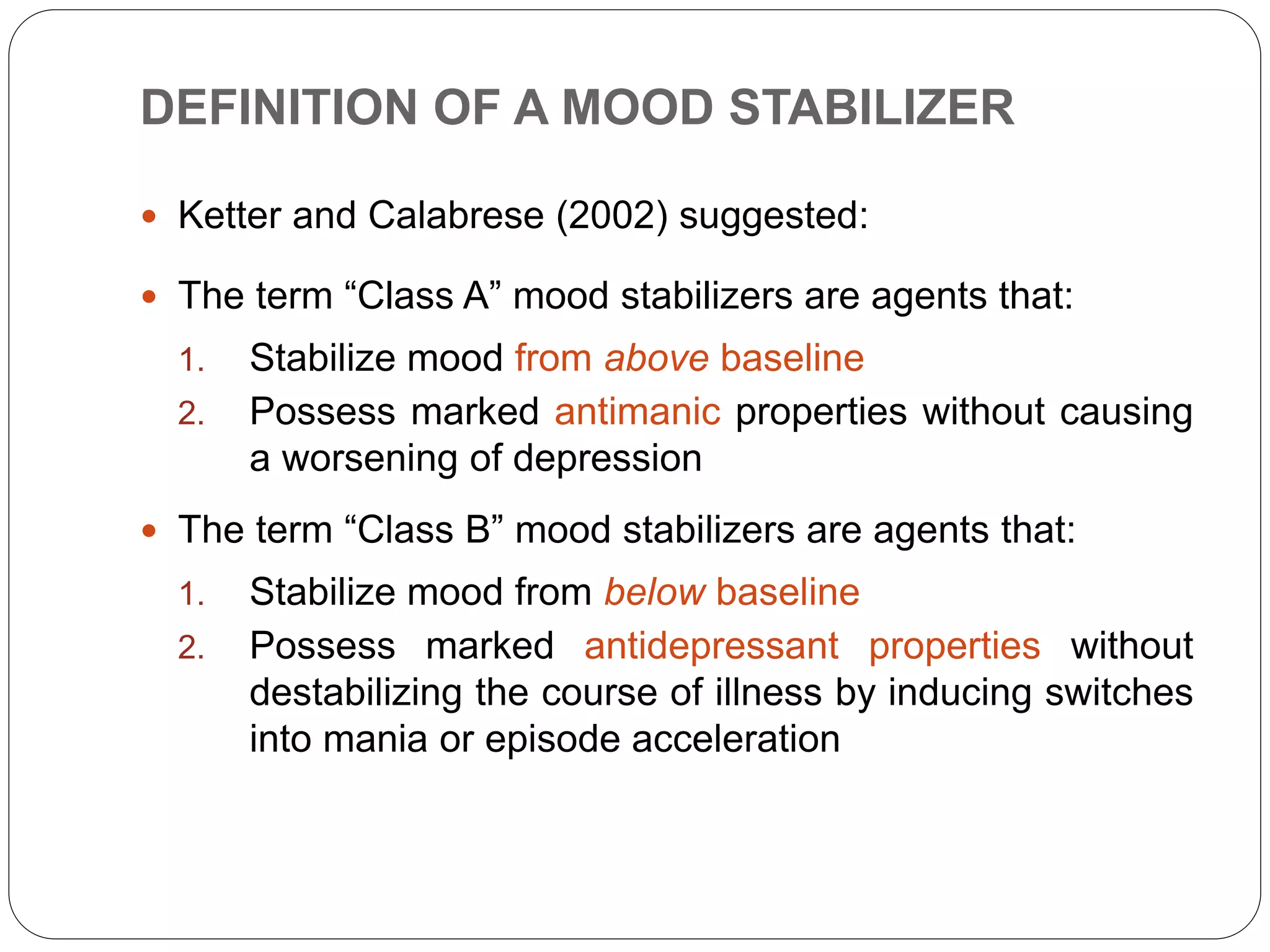 MOOD STABILIZER | PPTX