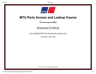 MTU Parts Access | PPT