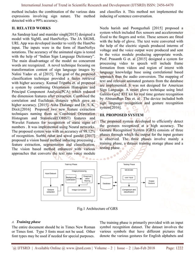 GRS '“ Gesture based Recognition System for Indian Sign Language Recognition System for Deaf and ...