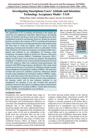 Investigating Smartphone Users’ Attitude and Intention Technology Acceptance Model TAM | PDF
