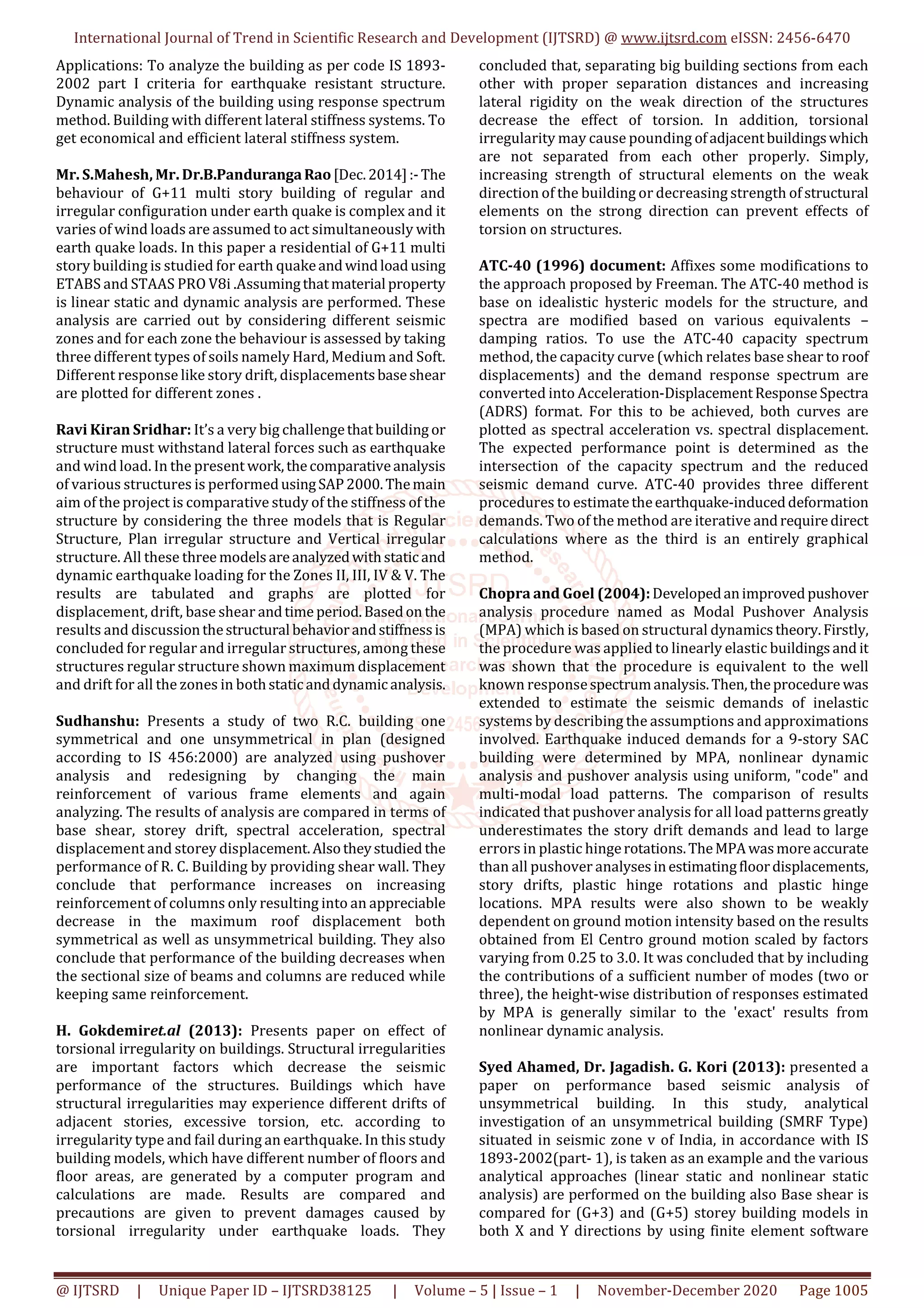 Seismic Analysis of Irregular Building Frames with Soil Structure Interaction | PDF | Civil ...