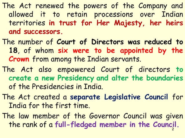 1853 charter act | PPT | Law