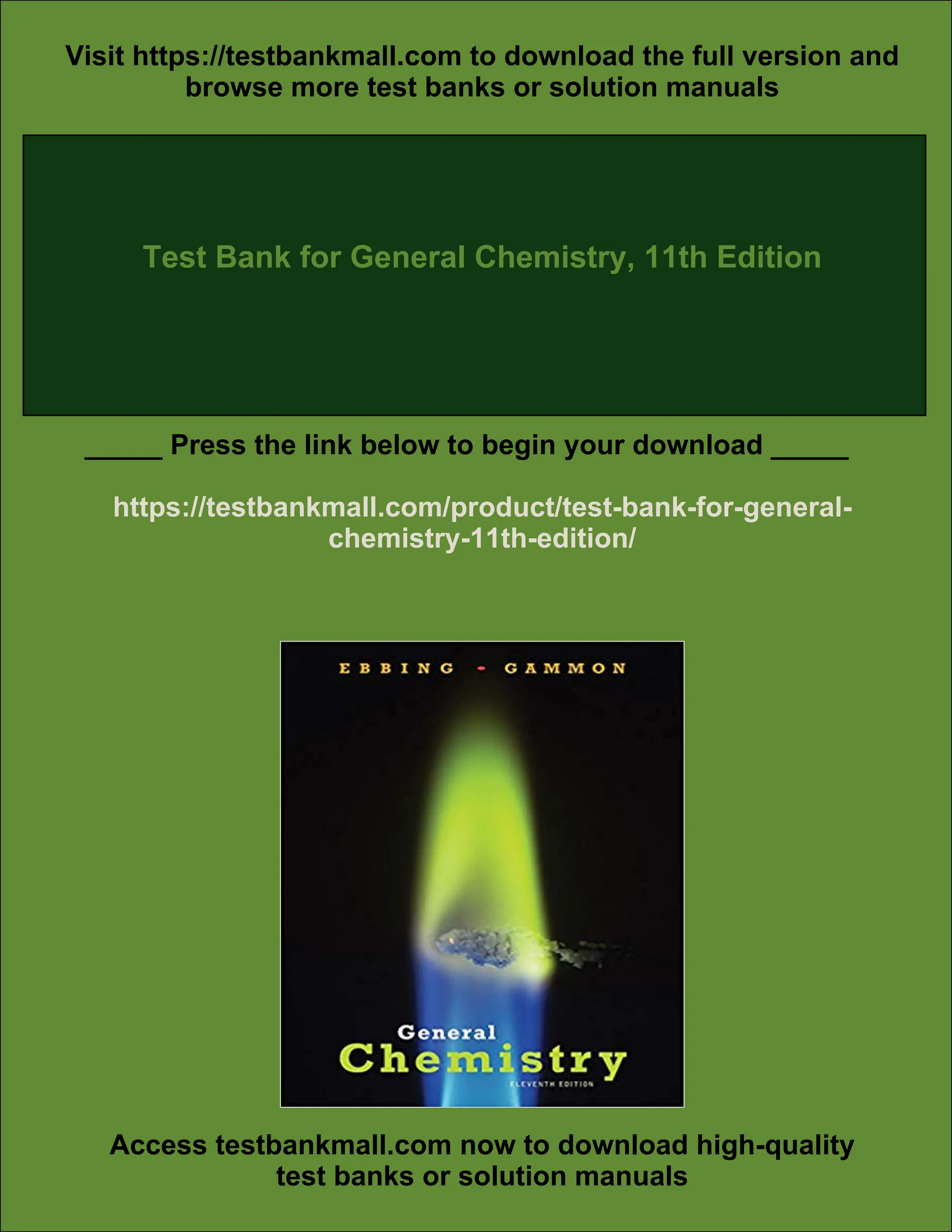 Test Bank for General Chemistry, 11th Edition | PDF