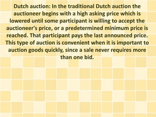 Distinguishing the Differences Between Auctions | PPTX