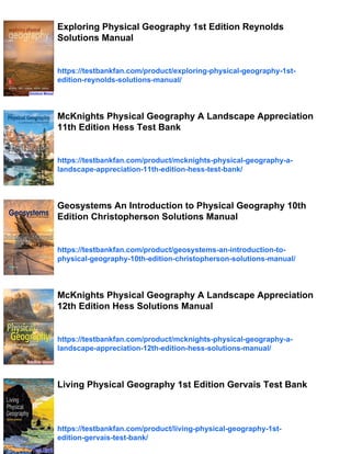 Physical Geography 11th Edition Petersen Solutions Manual | PDF