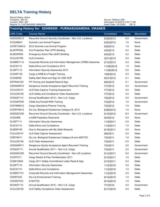 DELTA Training History - Vikanes Purnasugandha | PDF