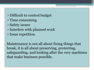 MAINTENANCE AND OCCUPATIONAL SAFETY | PPTX