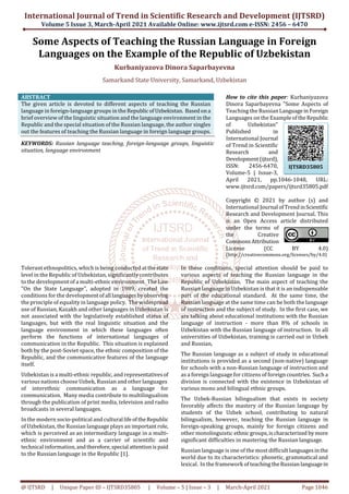 Some Aspects of Teaching the Russian Language in Foreign Languages on ...