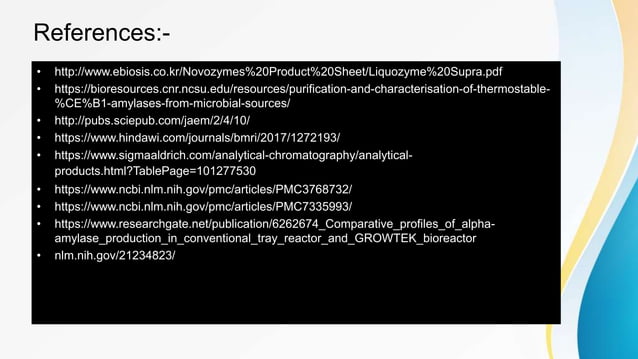 Alpha Amylase Production Process | PPTX | Chemistry | Science