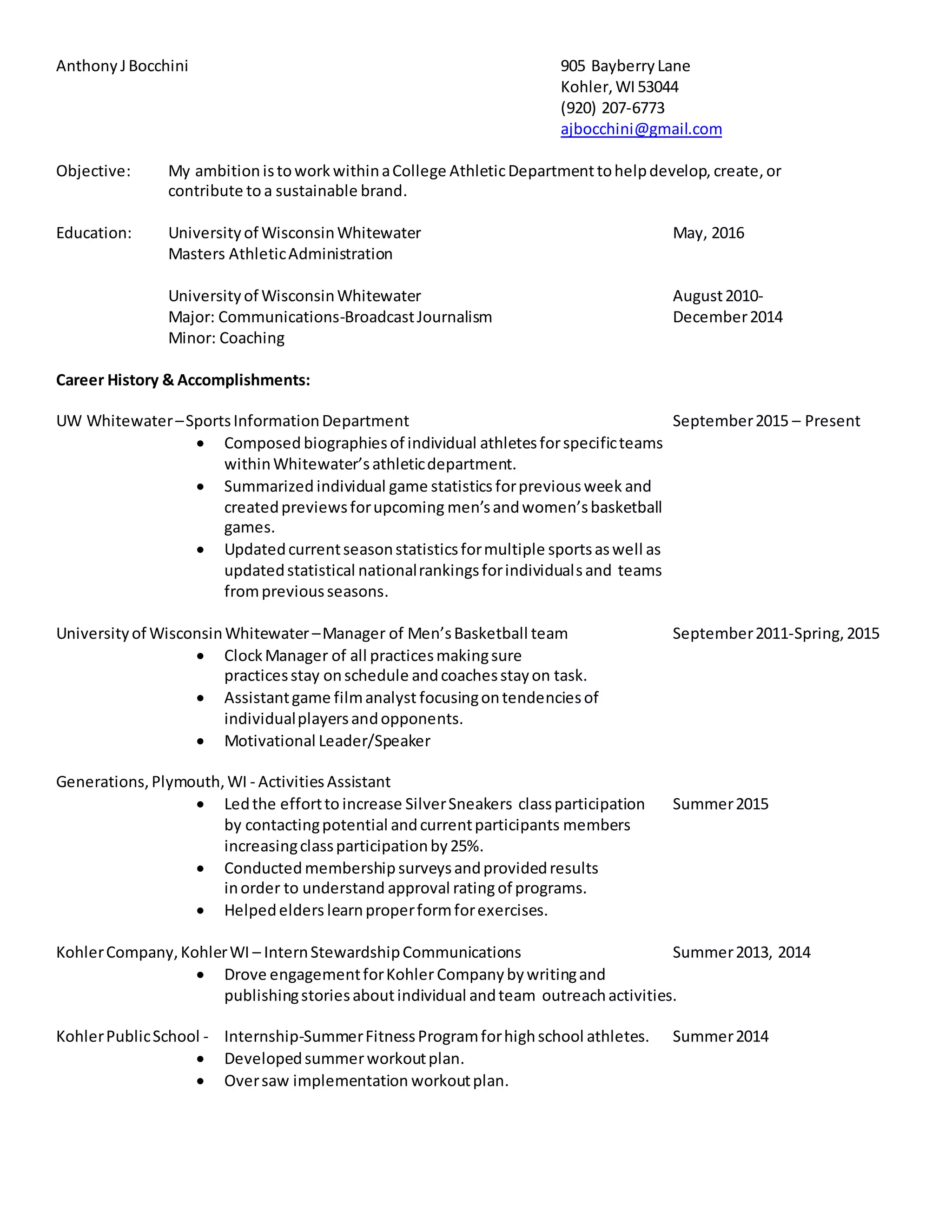 AJ Resume 4University-2016 | DOCX