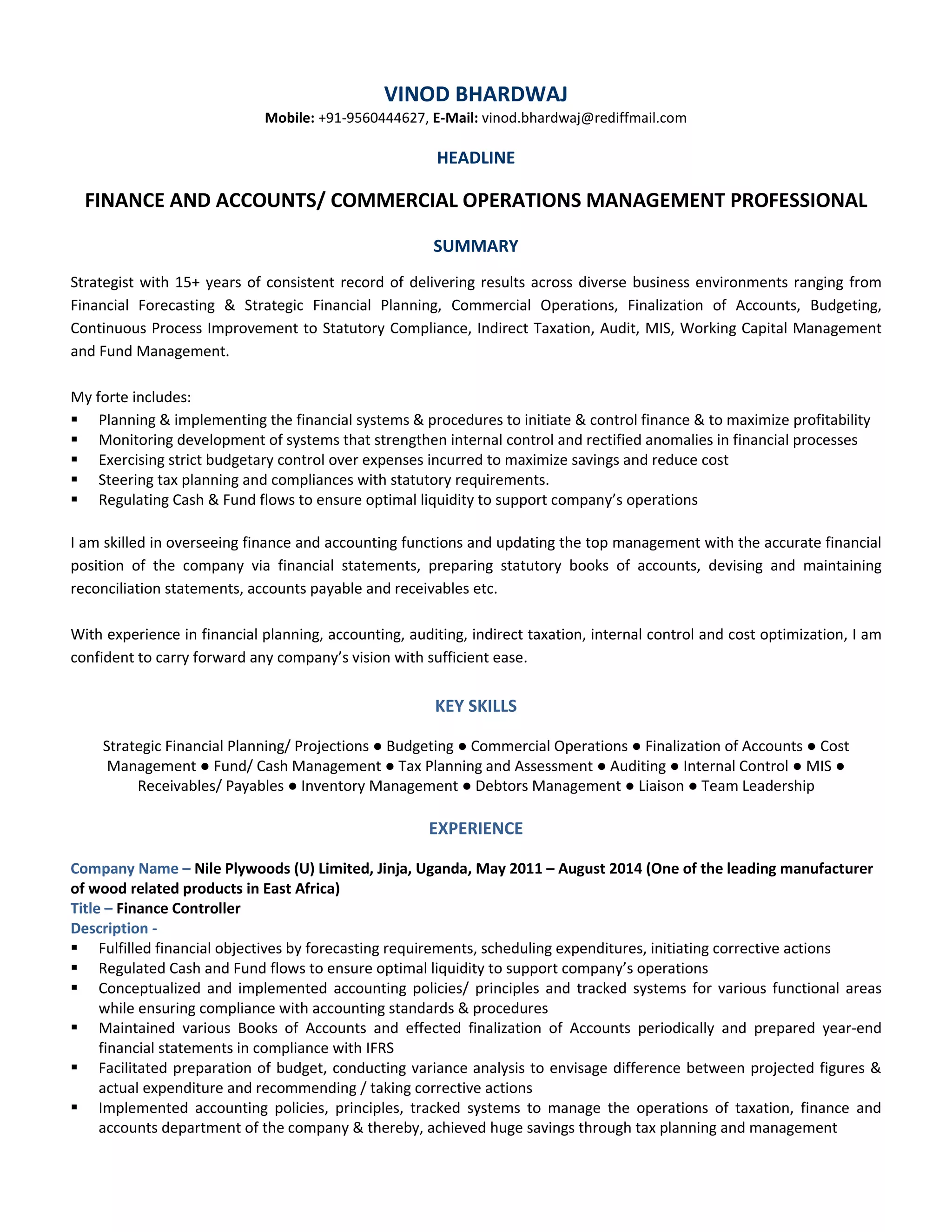 Vinod Bhardwaj | PDF | Business Banking & Finance | Business