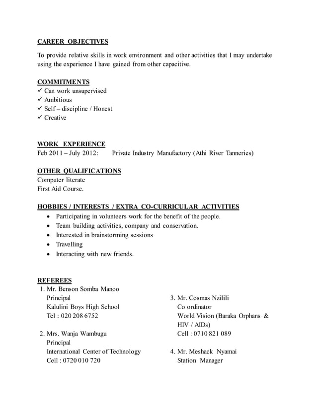 CV JOHN KYALO-1 | PDF | Free Download