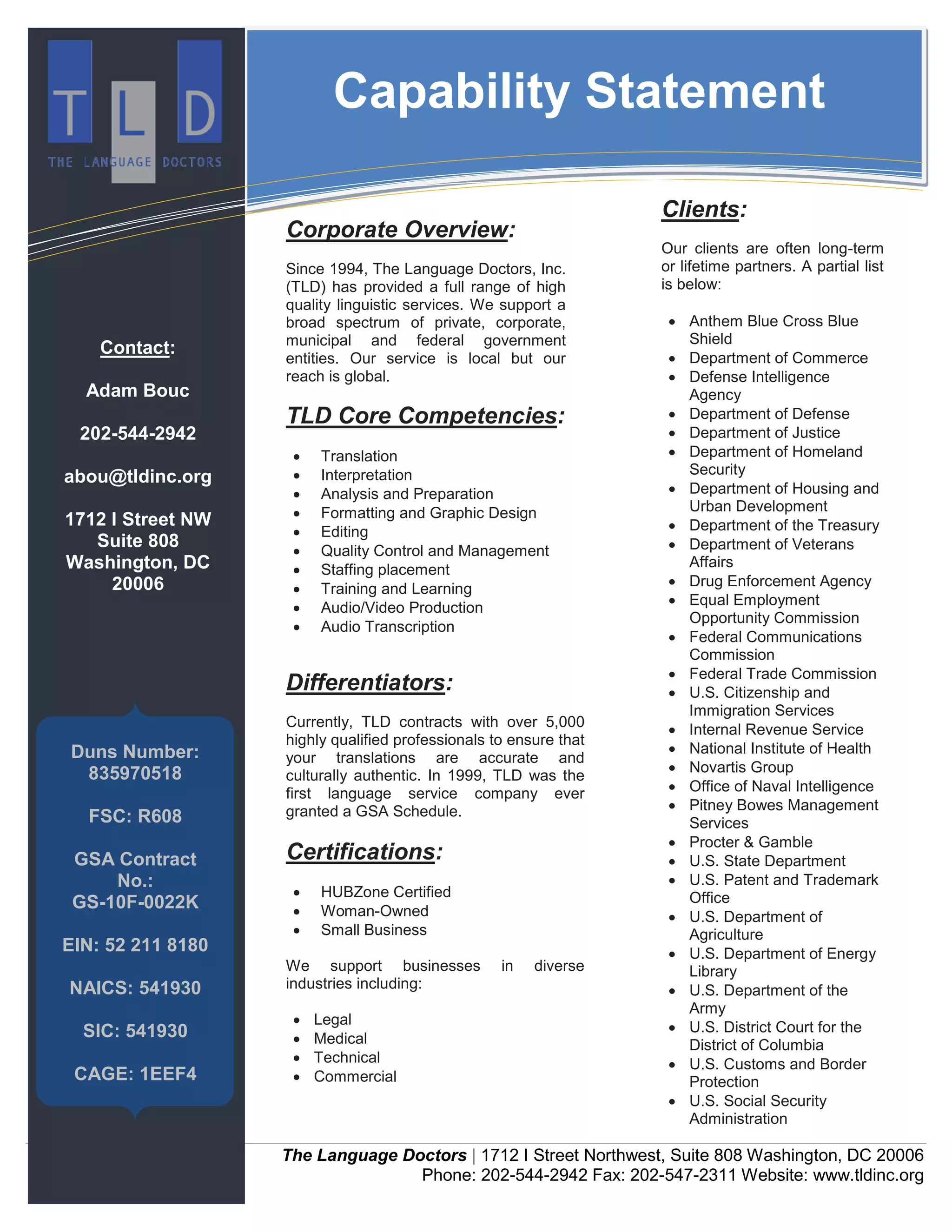 TLD Capability Statement | PDF