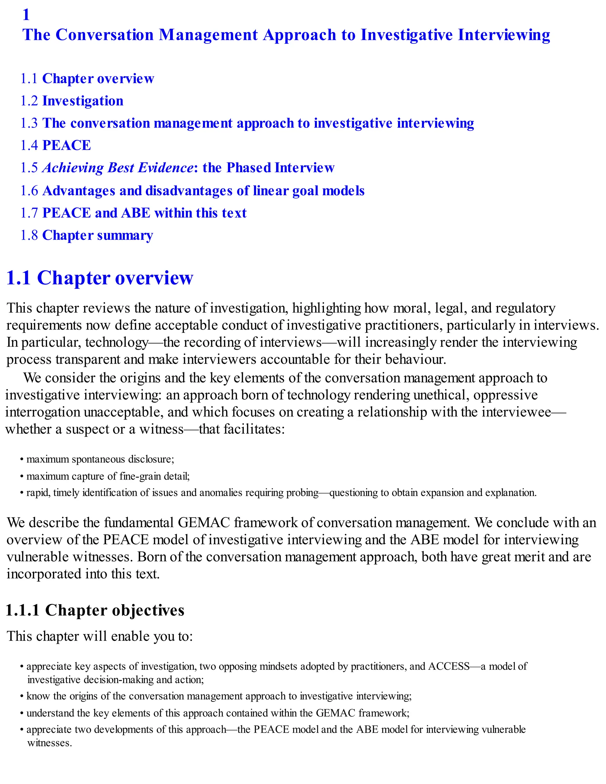 Investigative Interviewing The Conversation Management Approach 2nd ...