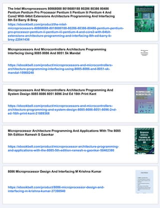 Microprocessor 8086 Architecture Programming And Interfacing Sunil ...