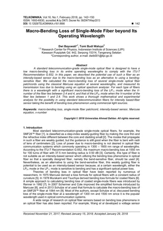 Macro-Bending Loss of Single-Mode Fiber beyond Its Operating Wavelength ...