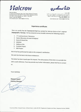 Certificate from halcrow | PDF