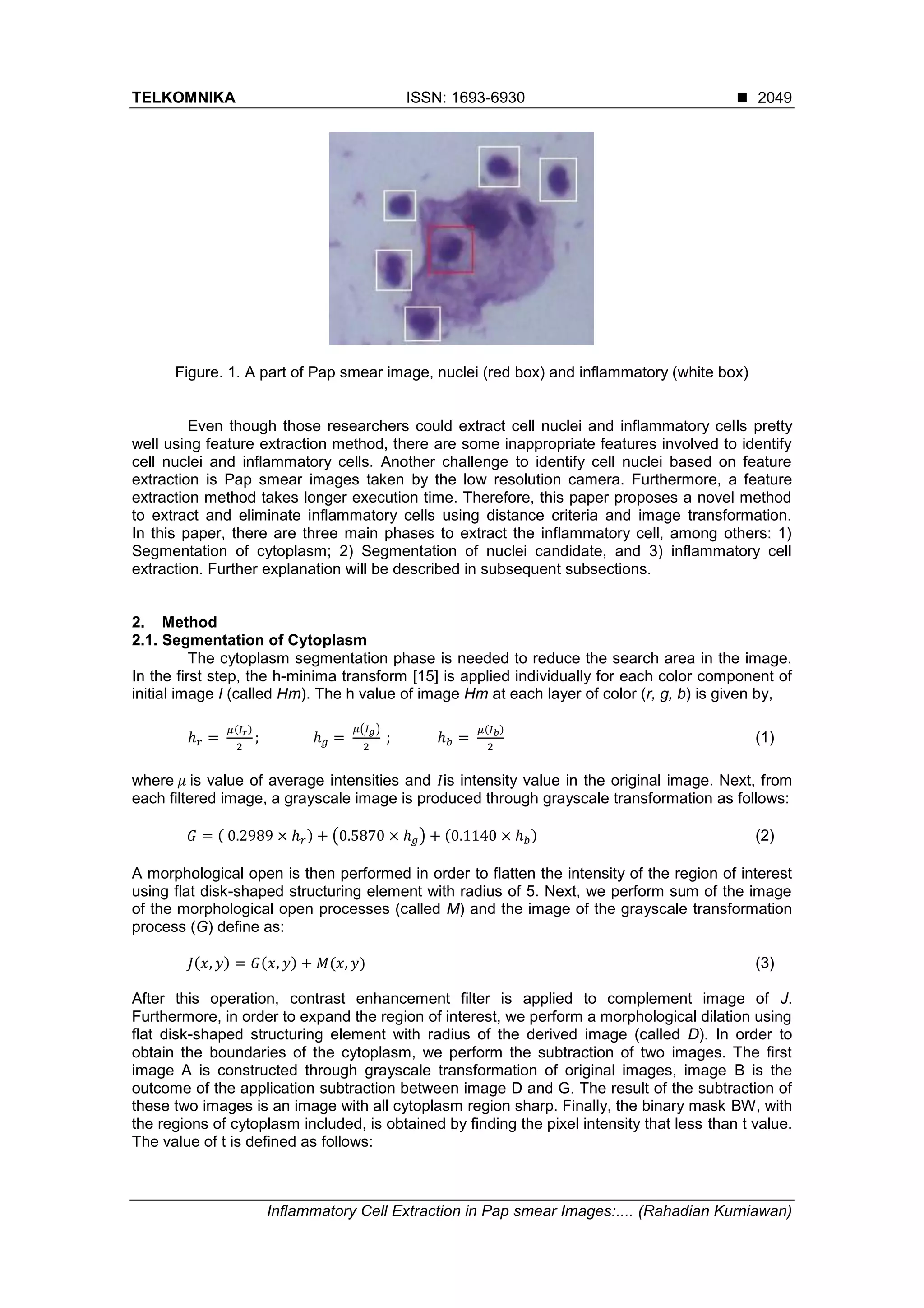 Inflammatory Cell Extraction in Pap smear Images: A Combination of Distance Criterion and Image ...