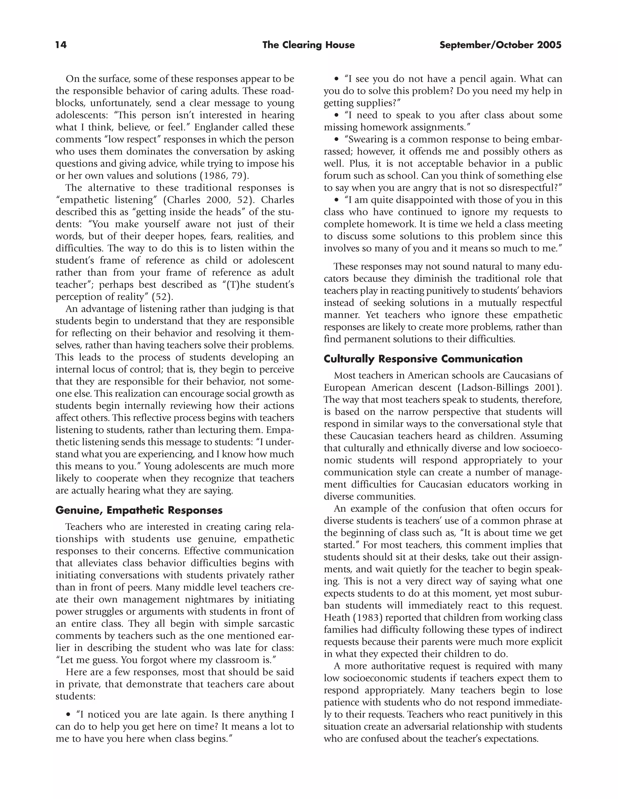 The Significance of Congruent Communication in Effective Classroom ...