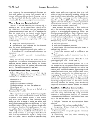 The Significance of Congruent Communication in Effective Classroom ...