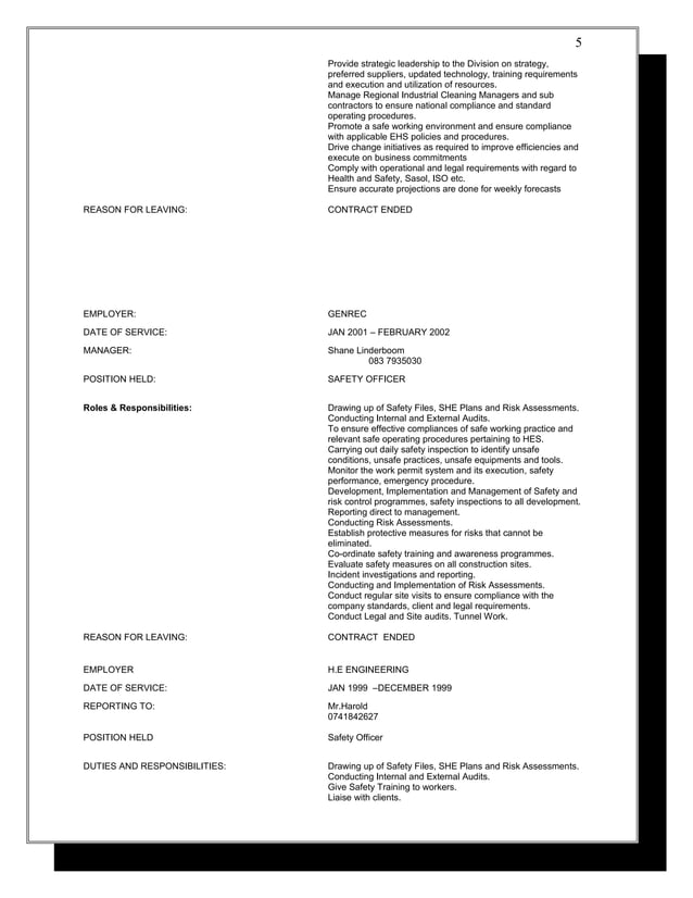 Warren Davids CV | DOC | Civil Engineering Industry | Industries