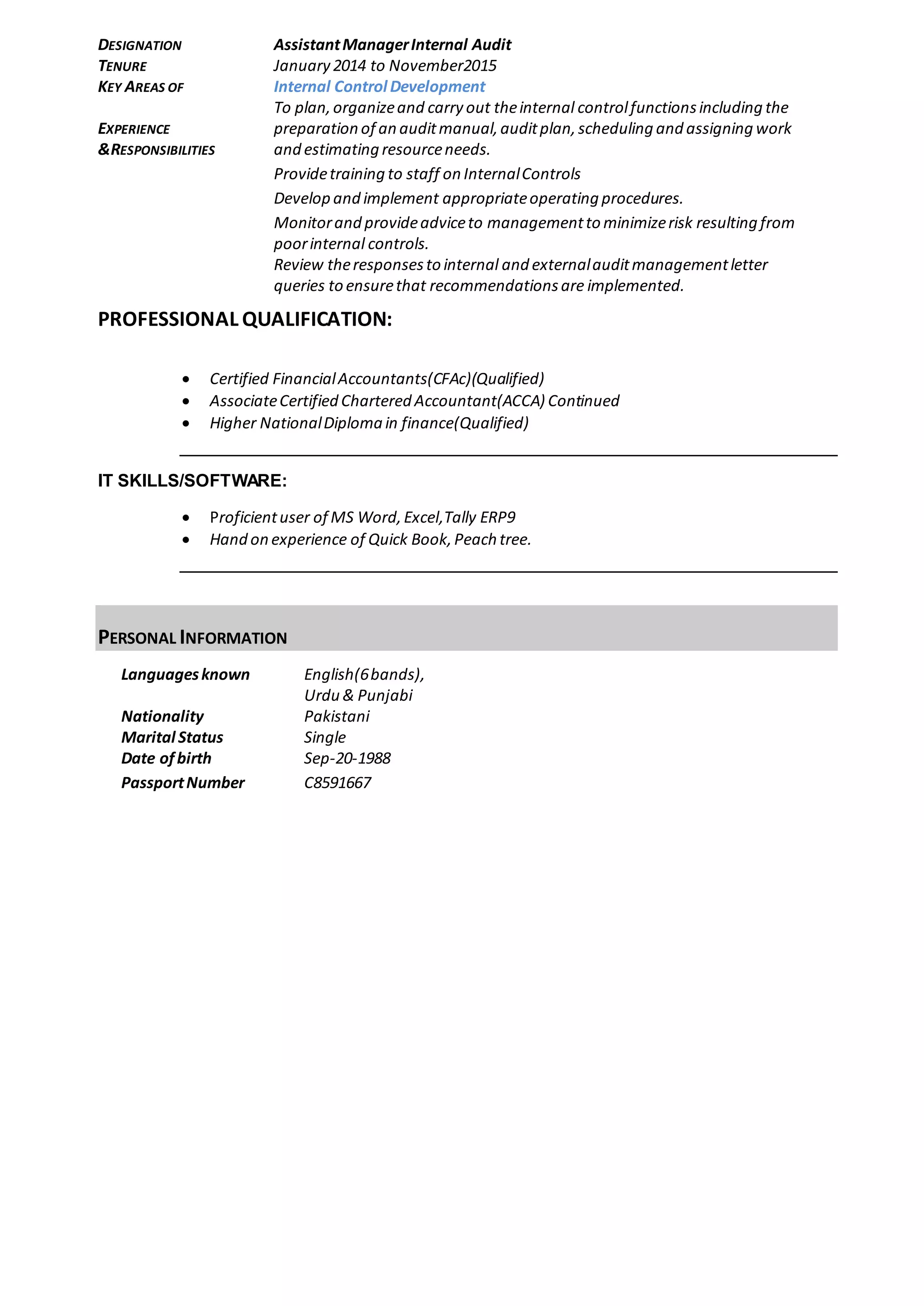 ZAHID MAHMOOD AWAN cv - Copy (1) | PDF