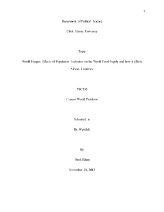 current world problem final paper | PDF