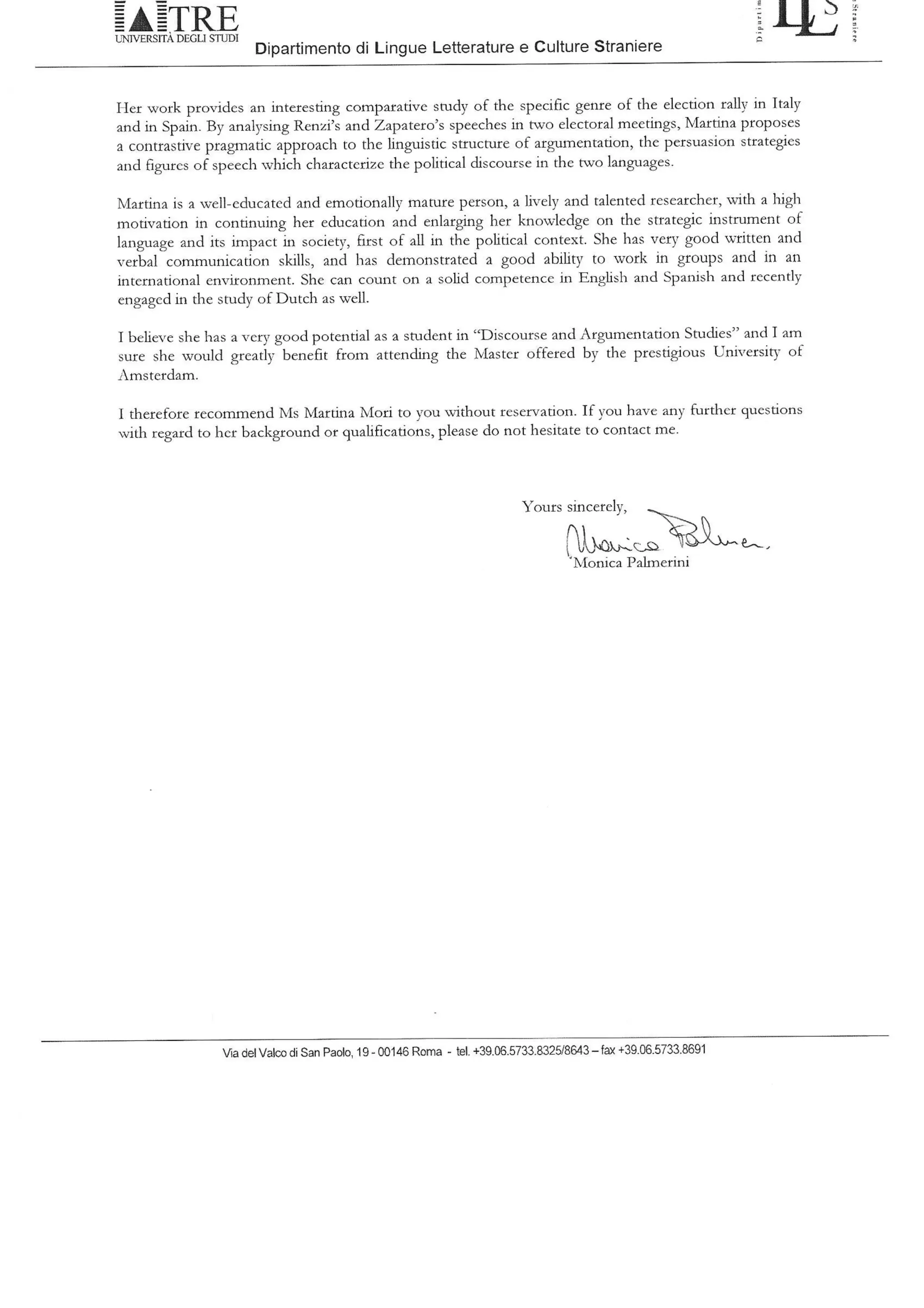 Reference Letter 1_ Martina Mori | PDF